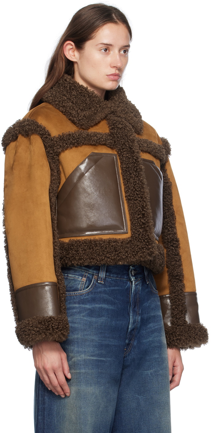 Stand Studio Tan & Brown Edith Faux-Shearling Jacket Stand Studio