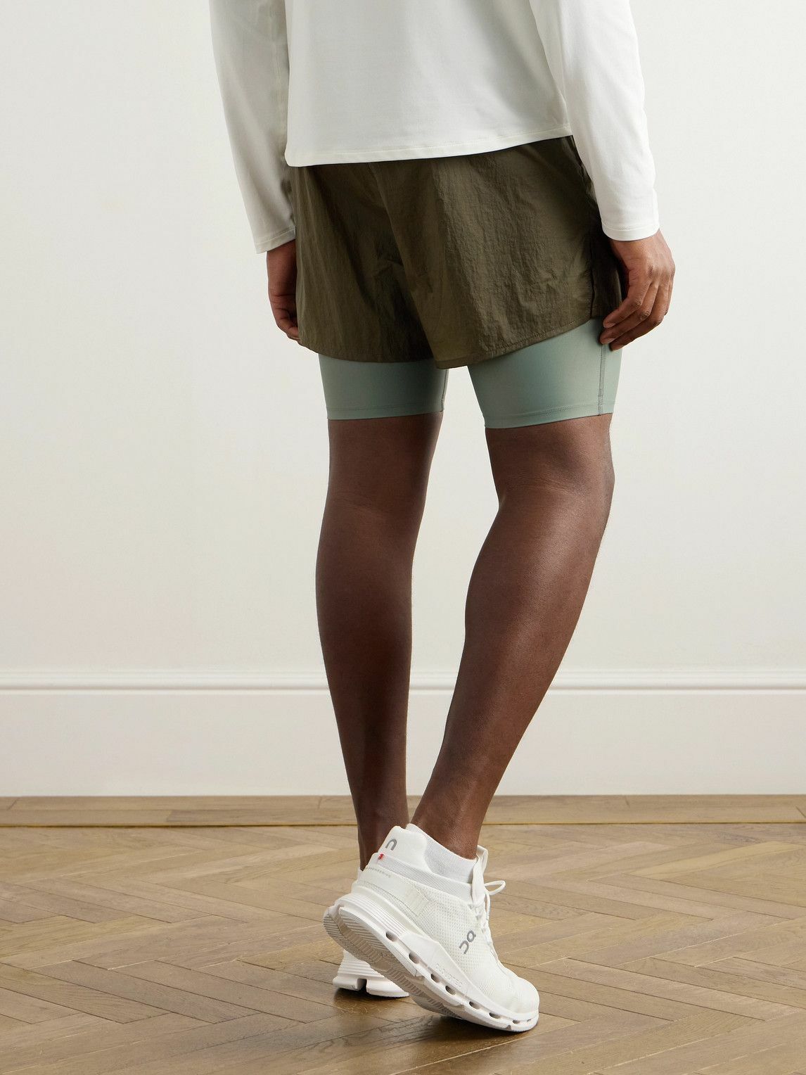 DISTRICT VISION - Straight-Leg Layered Logo-Print Stretch-Jersey and ...