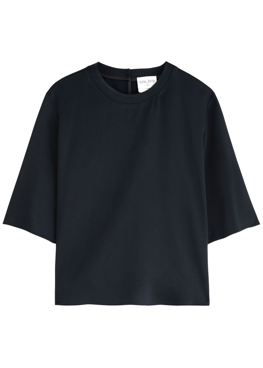 Forte_forte Satin T-shirt Dark Navy Forte Forte