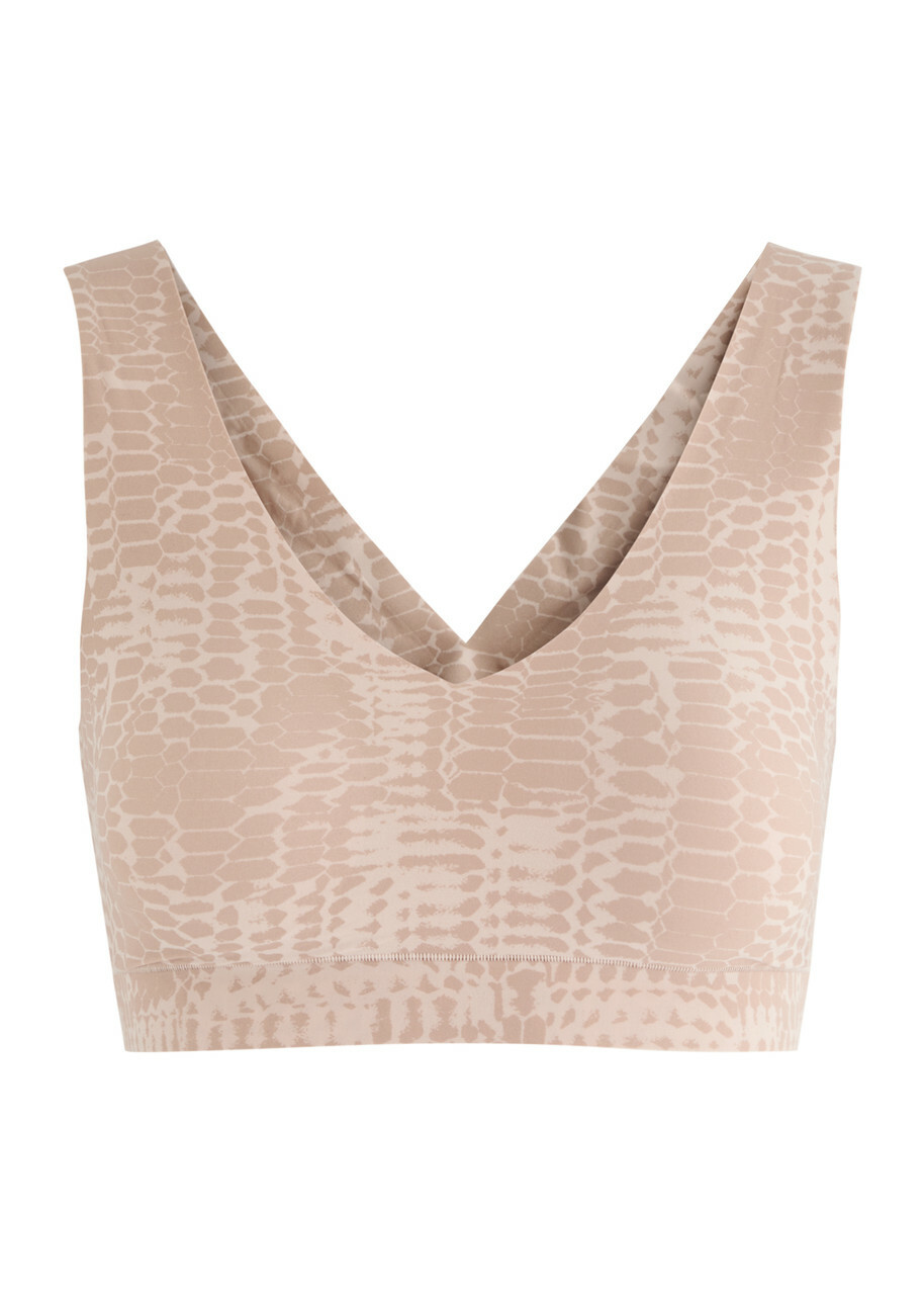 Chantelle Python-effect Stretch-polyamide Bralette Beige Chantelle