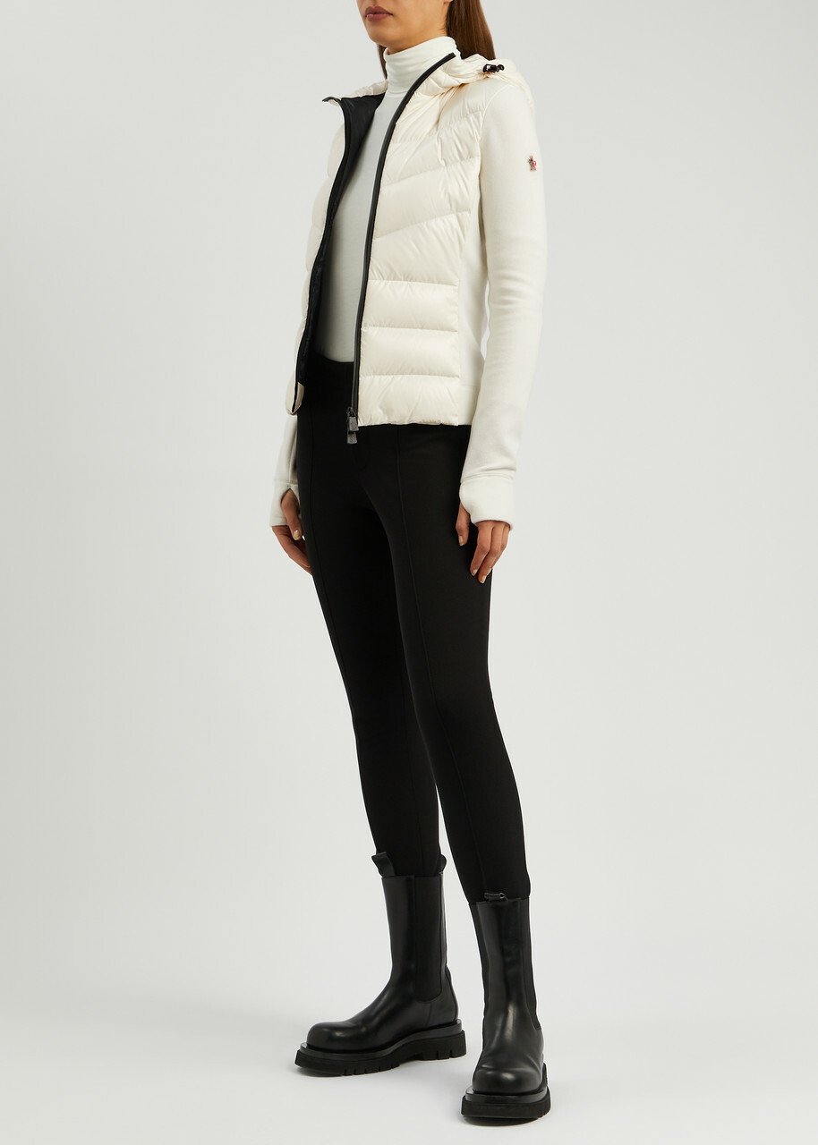 Moncler Quilted Shell and Fleece Jacket White Moncler