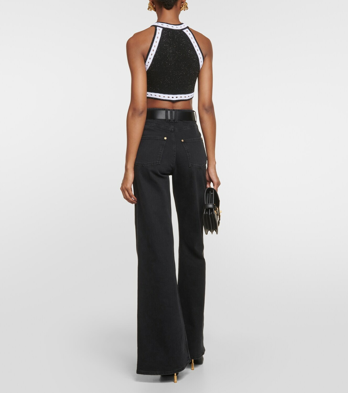 Balmain Halterneck wool-blend crop top Balmain