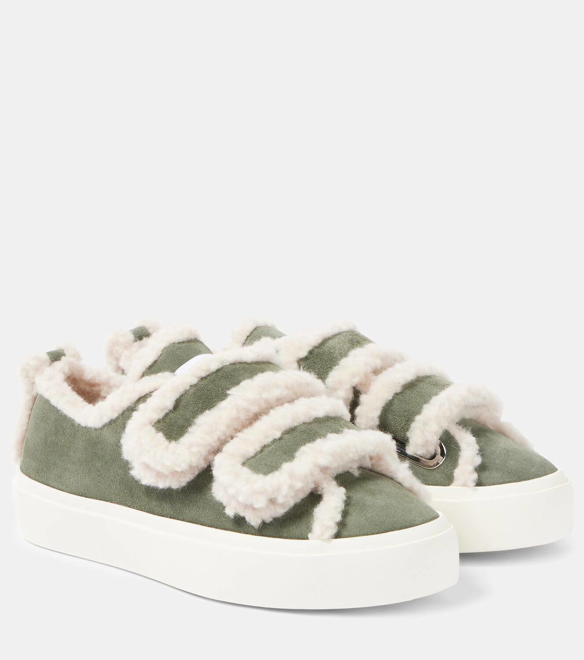 Inuikii Shearling-trimmed suede sneakers Inuikii