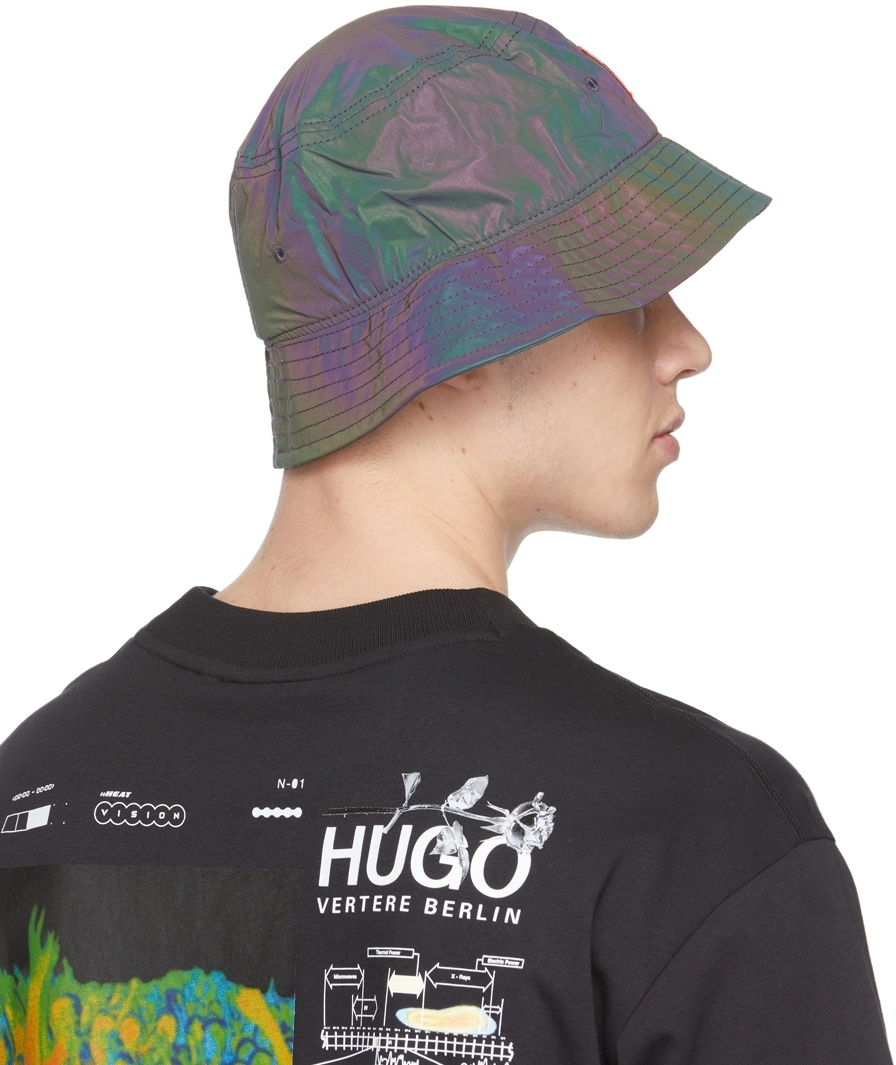 Hugo Purple Iridescent Twill Bucket Hat Hugo Boss