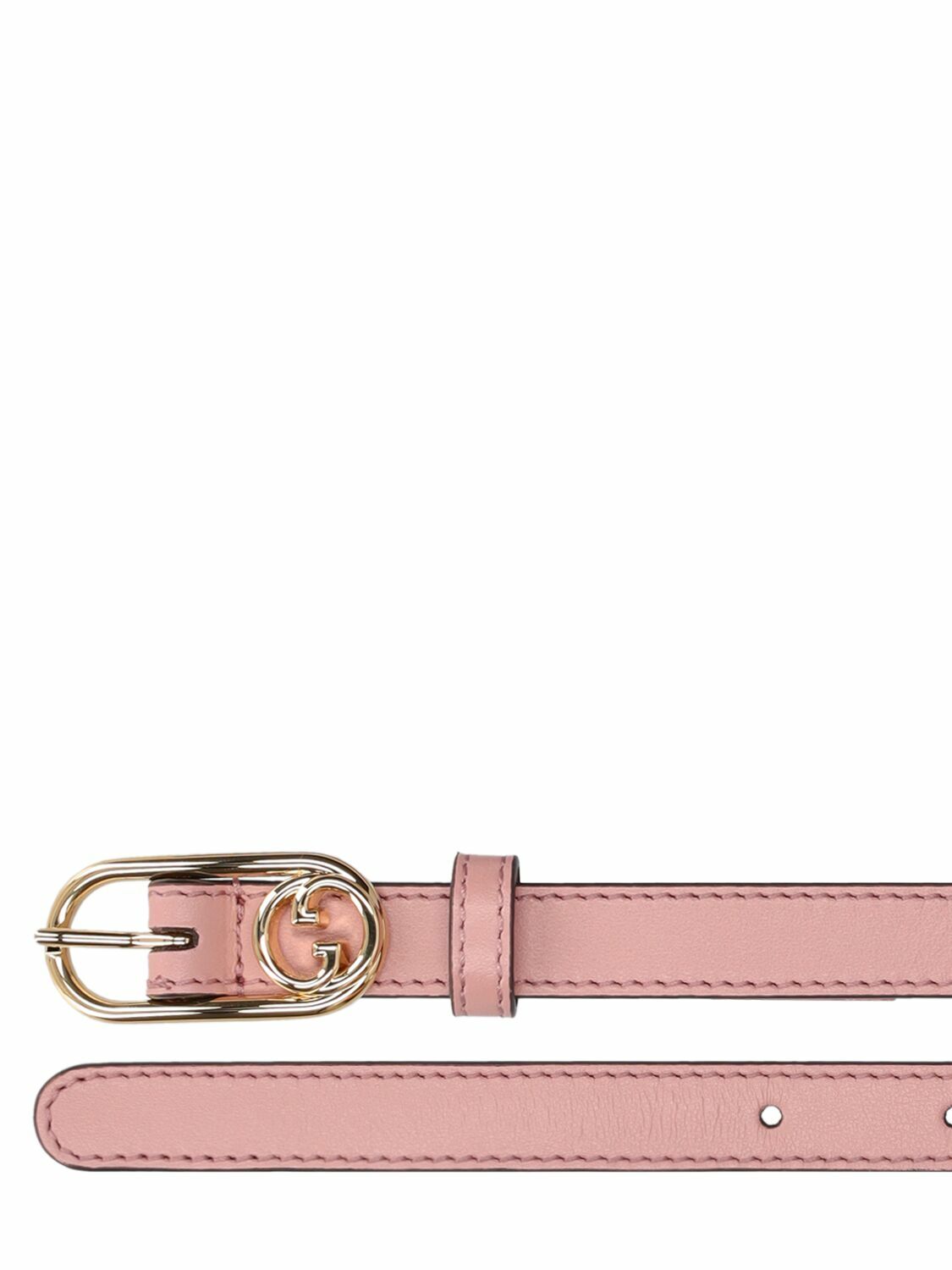 GUCCI - 15mm Round Interlocking G Leather Belt Gucci
