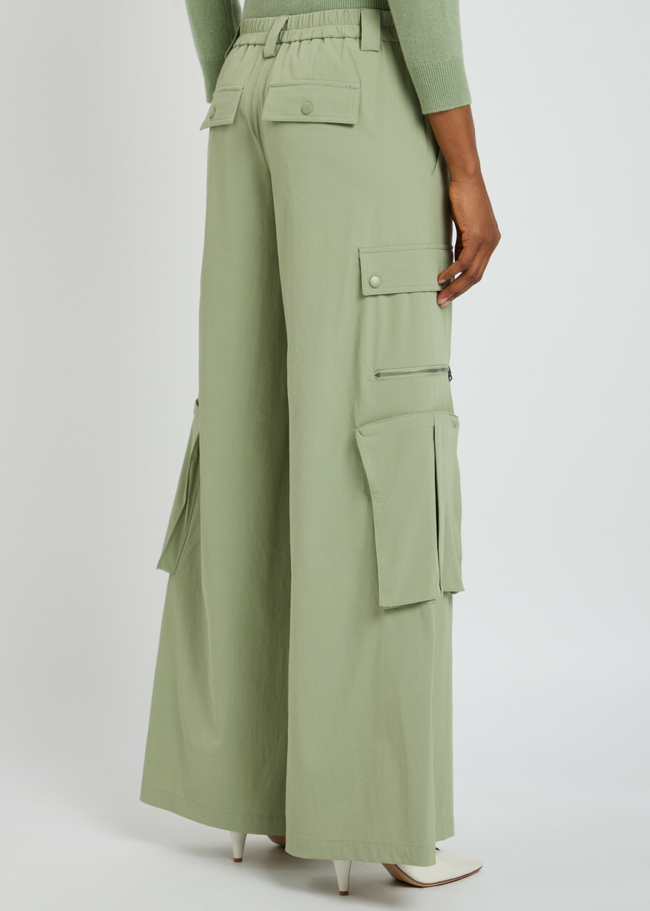 Alice + Olivia Sara Shell Cargo Trousers Sage Alice + Olivia