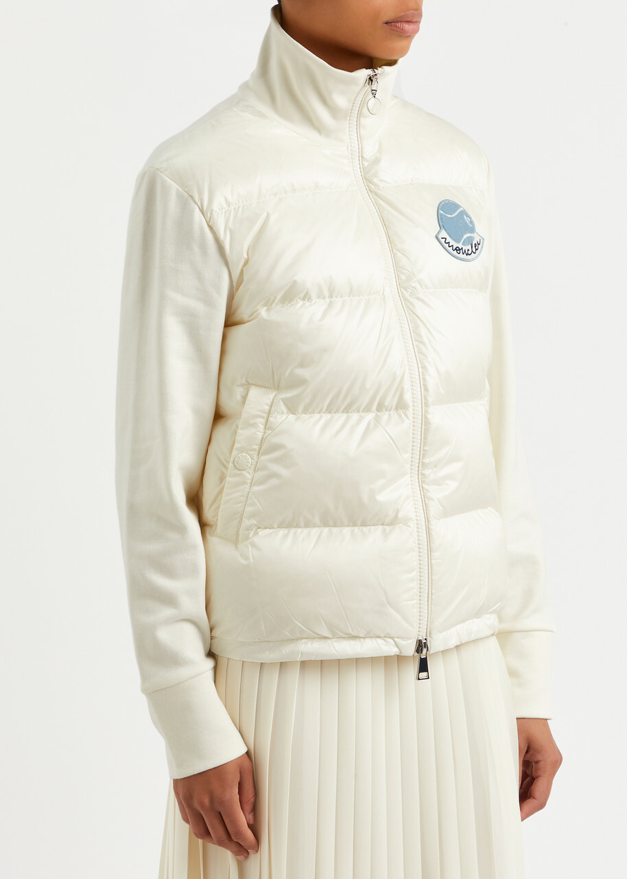 Moncler Quilted Shell and Cotton-blend Jacket Cream Moncler