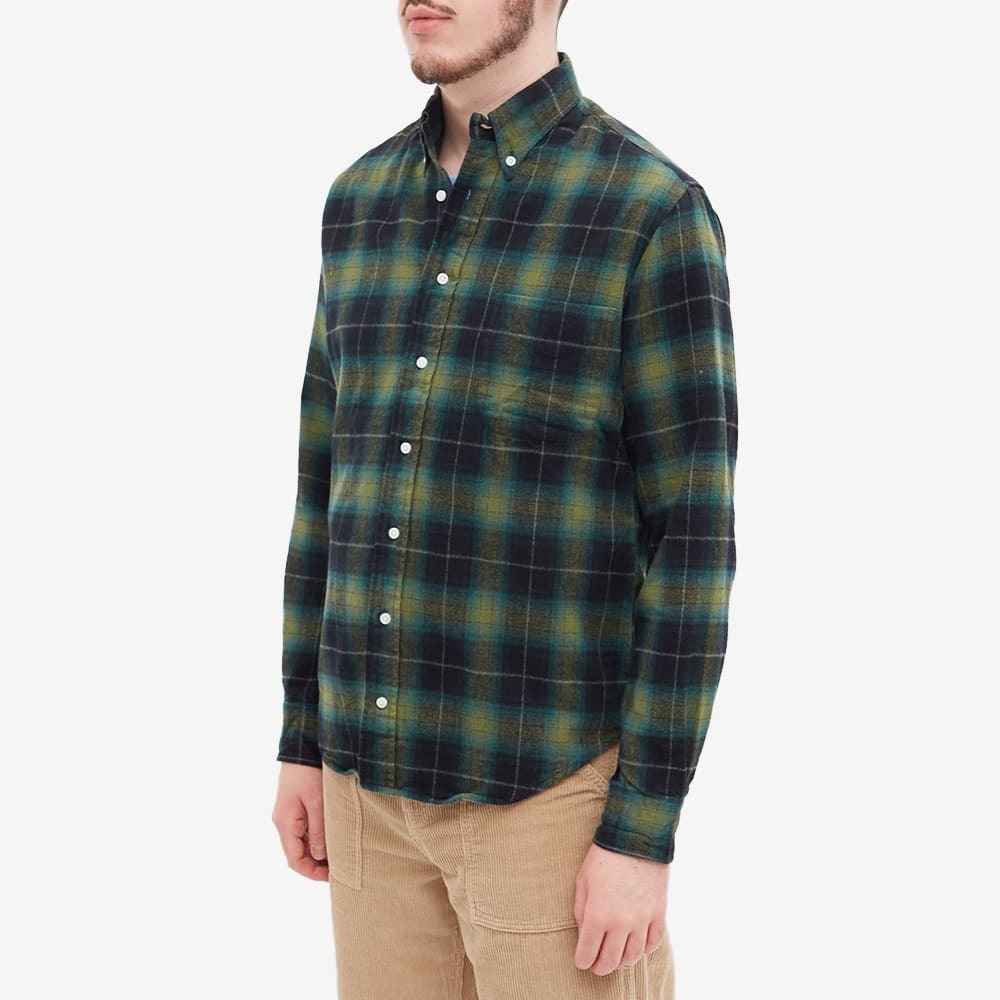 Gitman Vintage Men's Button Down Shaggy Flannel Check Shirt in Navy ...