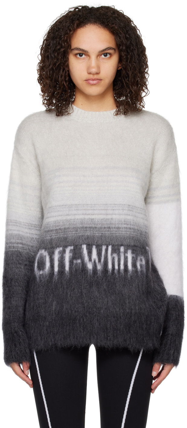 Off-White White & Black Gradient Sweater Off-White
