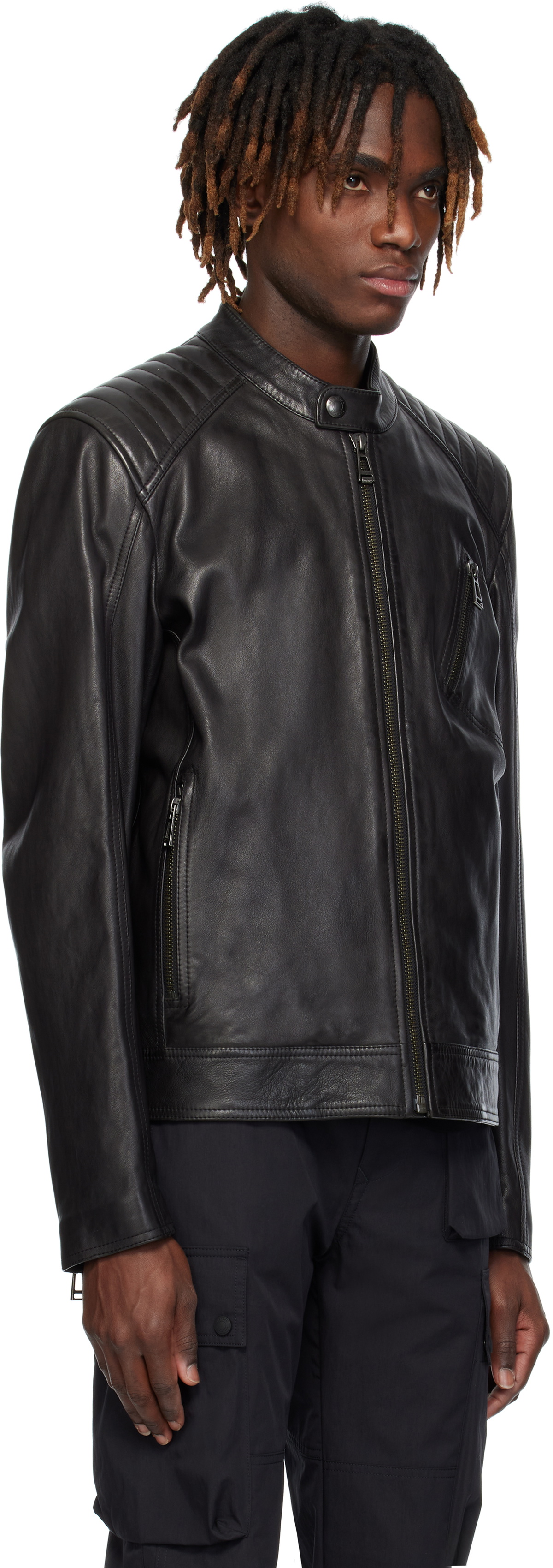 Belstaff Black V Racer Leather Jacket Belstaff