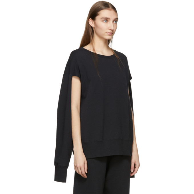 MM6 Maison Margiela Black Slit Sleeve Sweatshirt MM6 Maison Margiela