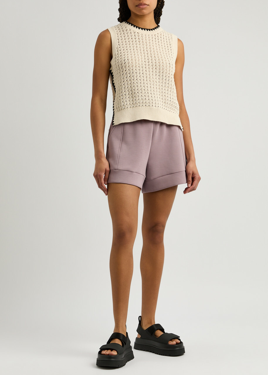 Varley Delaney Open-knit Cotton Vest Cream Varley