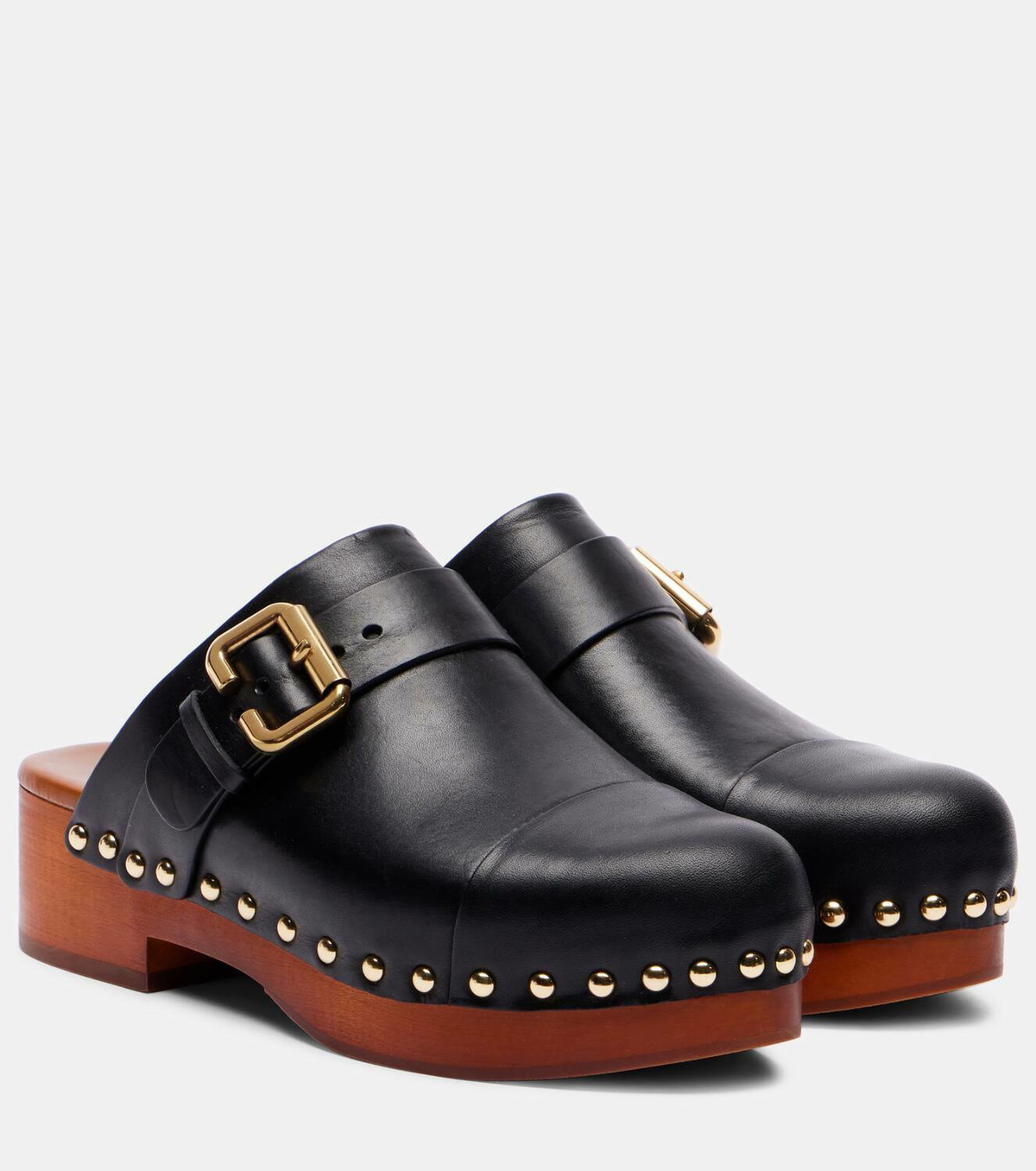 Chloé Jeannette embellished leather clogs Chloe