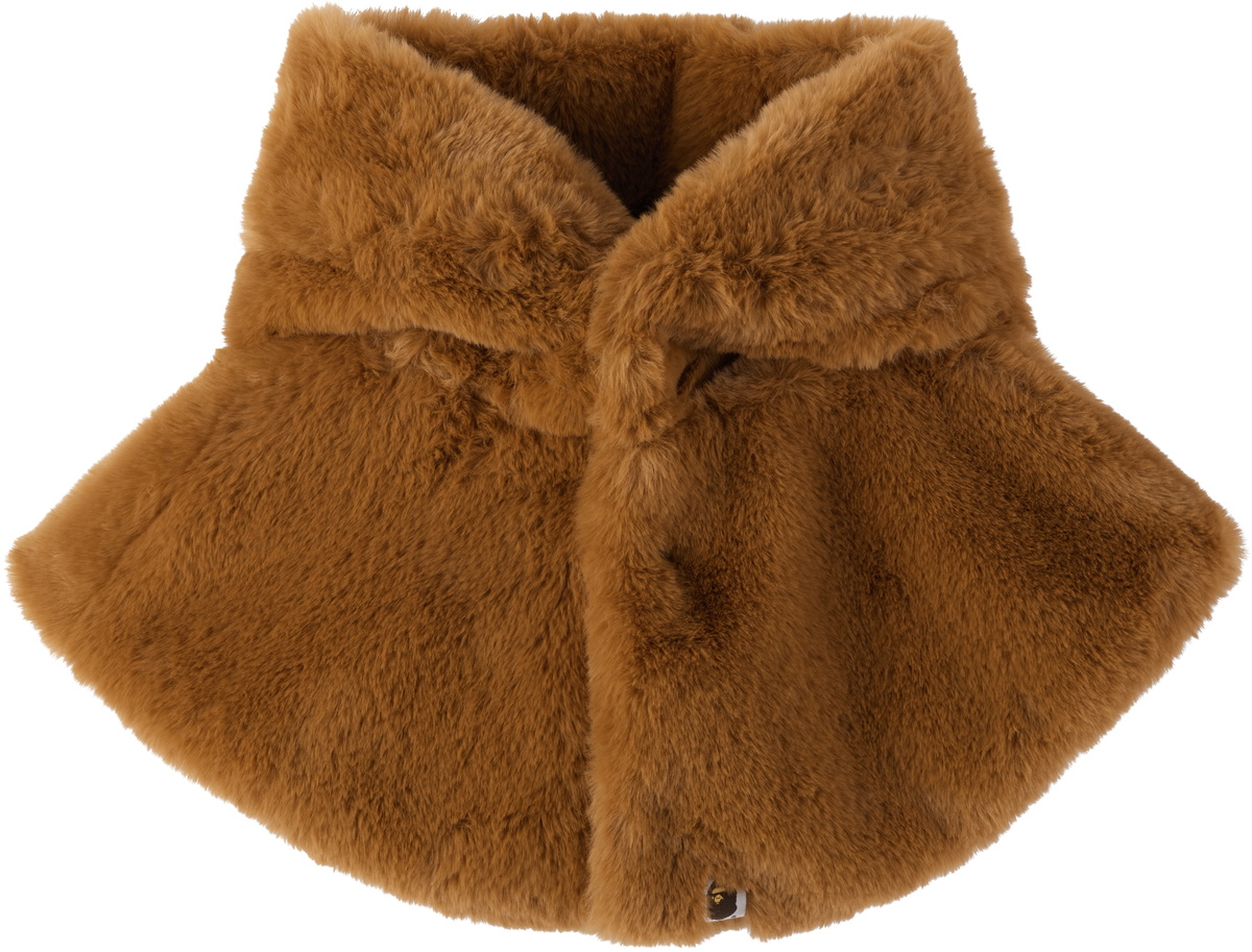 BAPE Kids Brown Baby Milo Fluffy Cape Scarf A Bathing Ape
