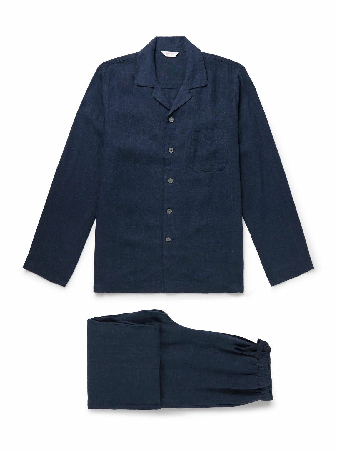 Derek Rose - Sicily 1 Linen Pyjama Set - Blue Derek Rose