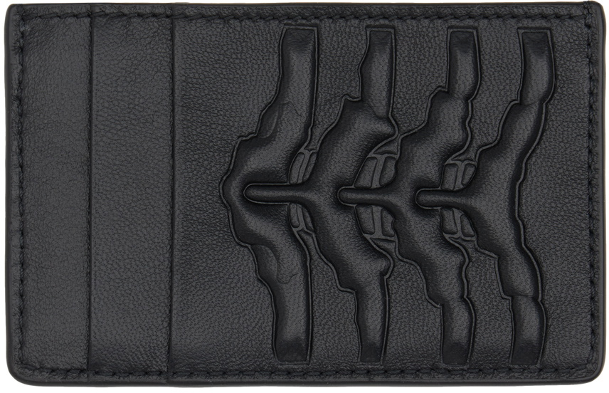Alexander McQueen Black Embossed Card Holder Alexander McQueen