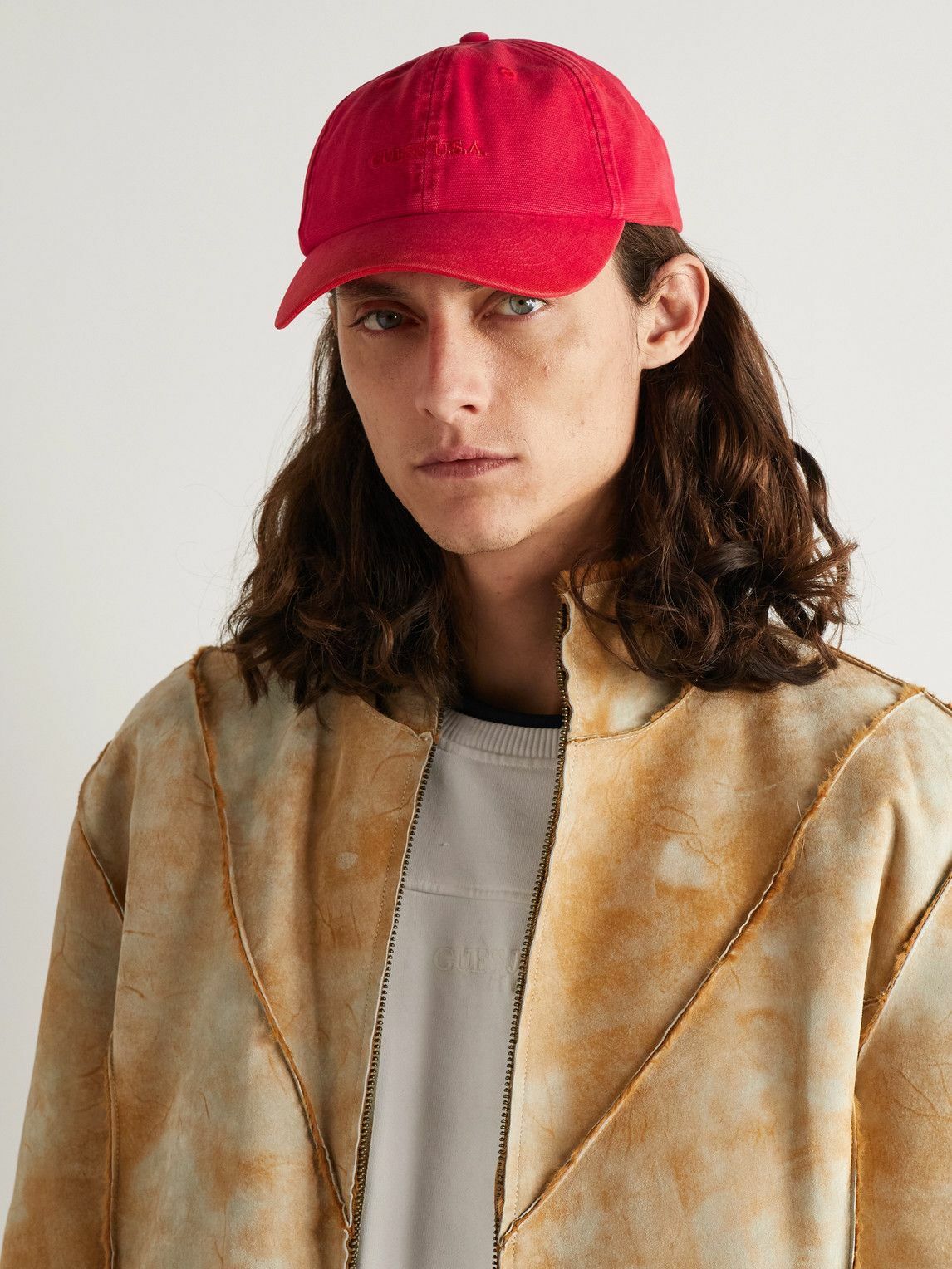 Guess USA - Logo-Embroidered Cotton-Canvas Baseball Cap GUESS