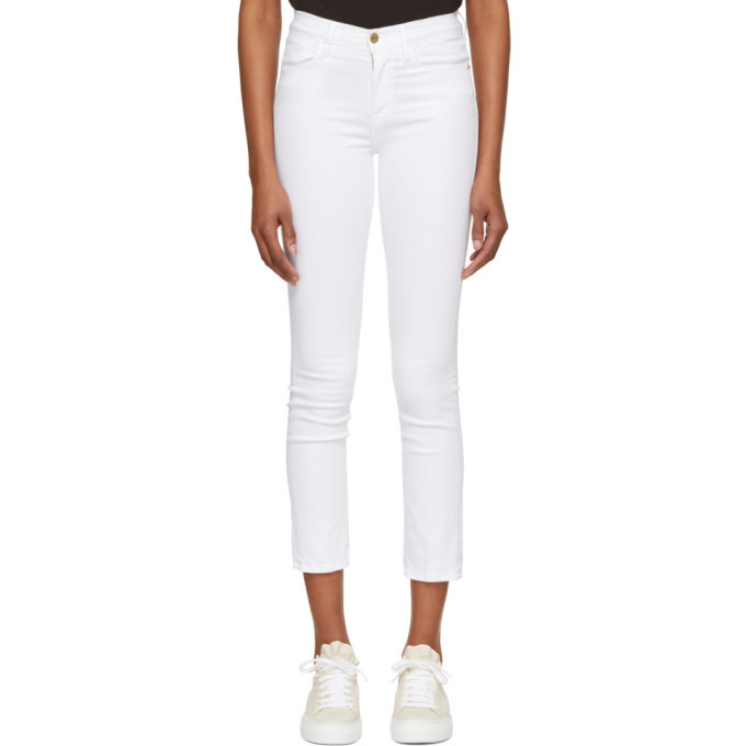 FRAME White Le High Straight Jeans Frame Denim