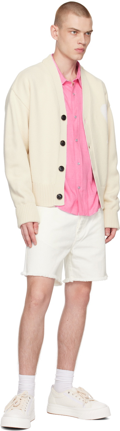 AMI Paris Pink Press-Stud Shirt AMI