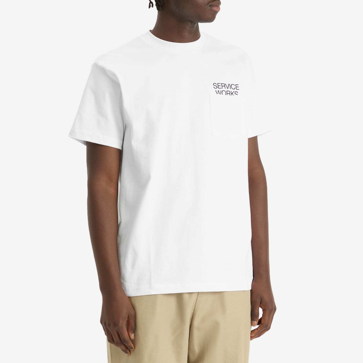 Service Works Men's Nourish Pocket T-Shirt in White Service Works