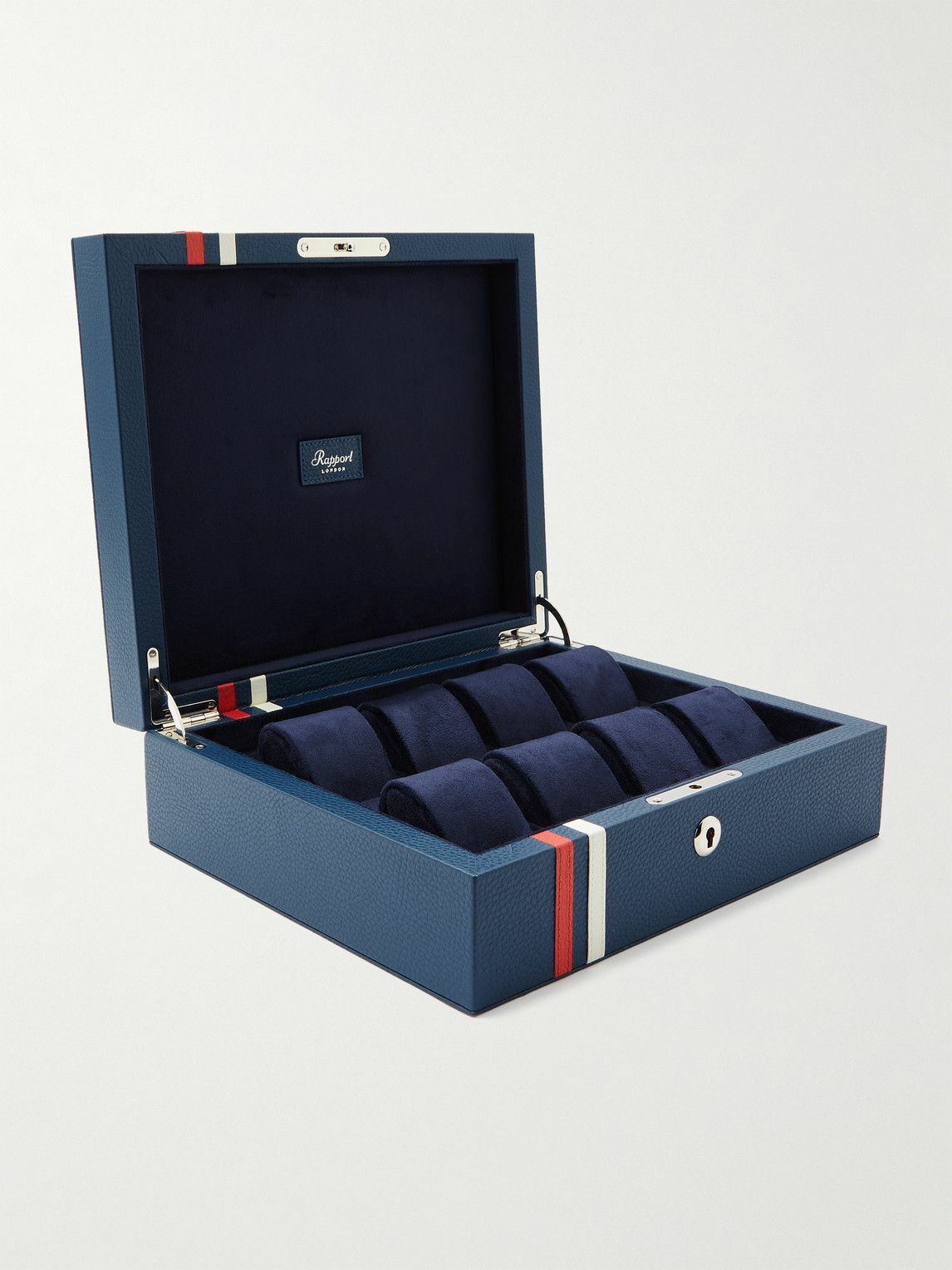 Rapport London - Greenwich Striped Leather Eight-Piece Watch Box ...