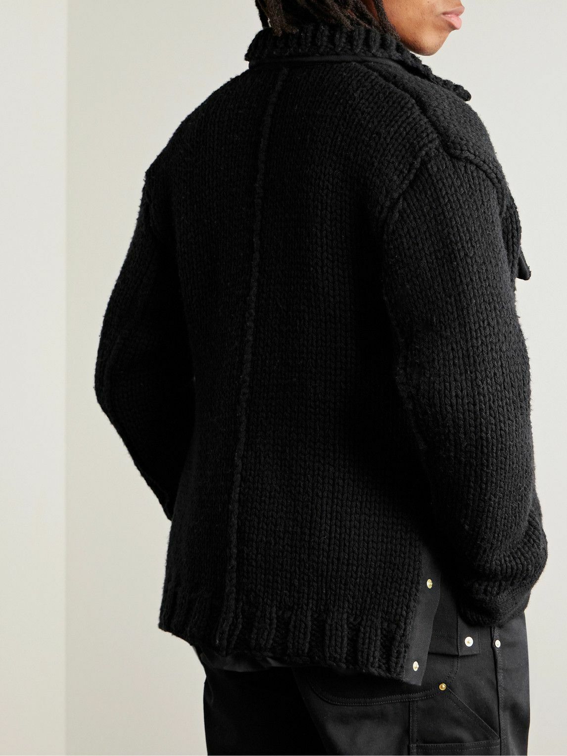 Sacai - Carhartt WIP Michigan Canvas-Trimmed Wool-Blend Overshirt ...