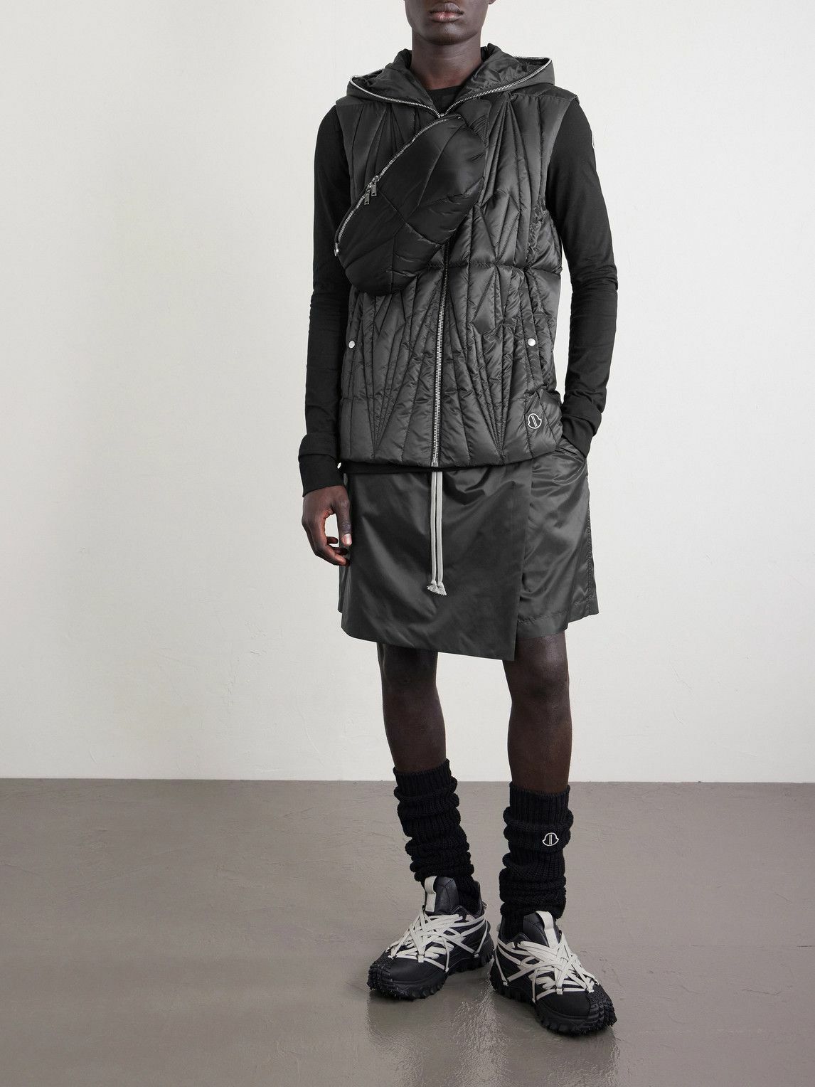 Rick Owens - Moncler Quilted Padded Shell Belt Bag Rick Owens