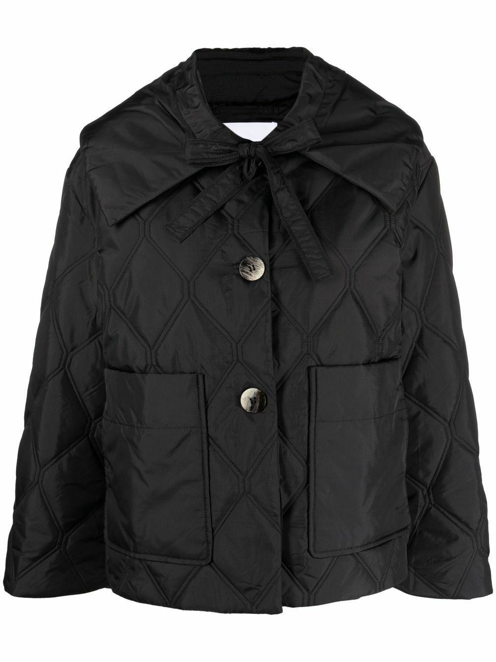 GANNI Black Quilted Jacket GANNI