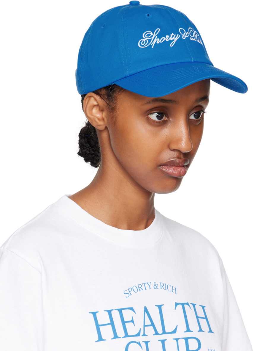 Sporty & Rich Blue Cursive Logo Cap Sporty & Rich