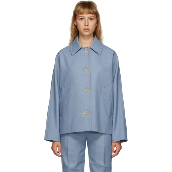 Marni Blue Wool Button-Up Jacket Marni
