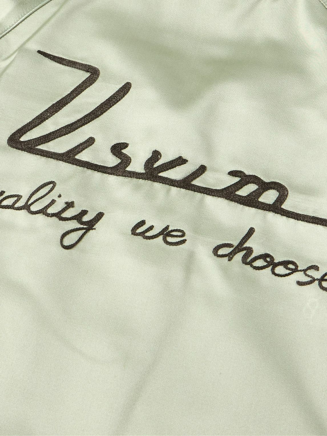 Visvim - Reversible Embroidered Silk-Satin and Cotton Bomber Jacket - Green Visvim