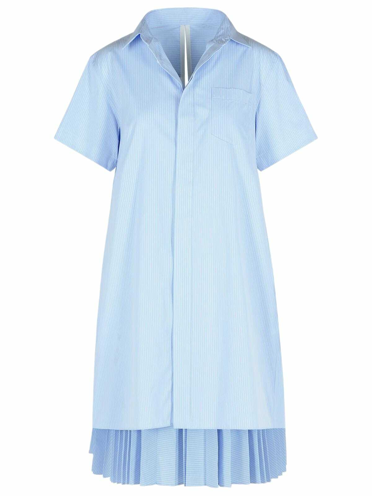 Sacai Light Blue Cotton Dress Sacai