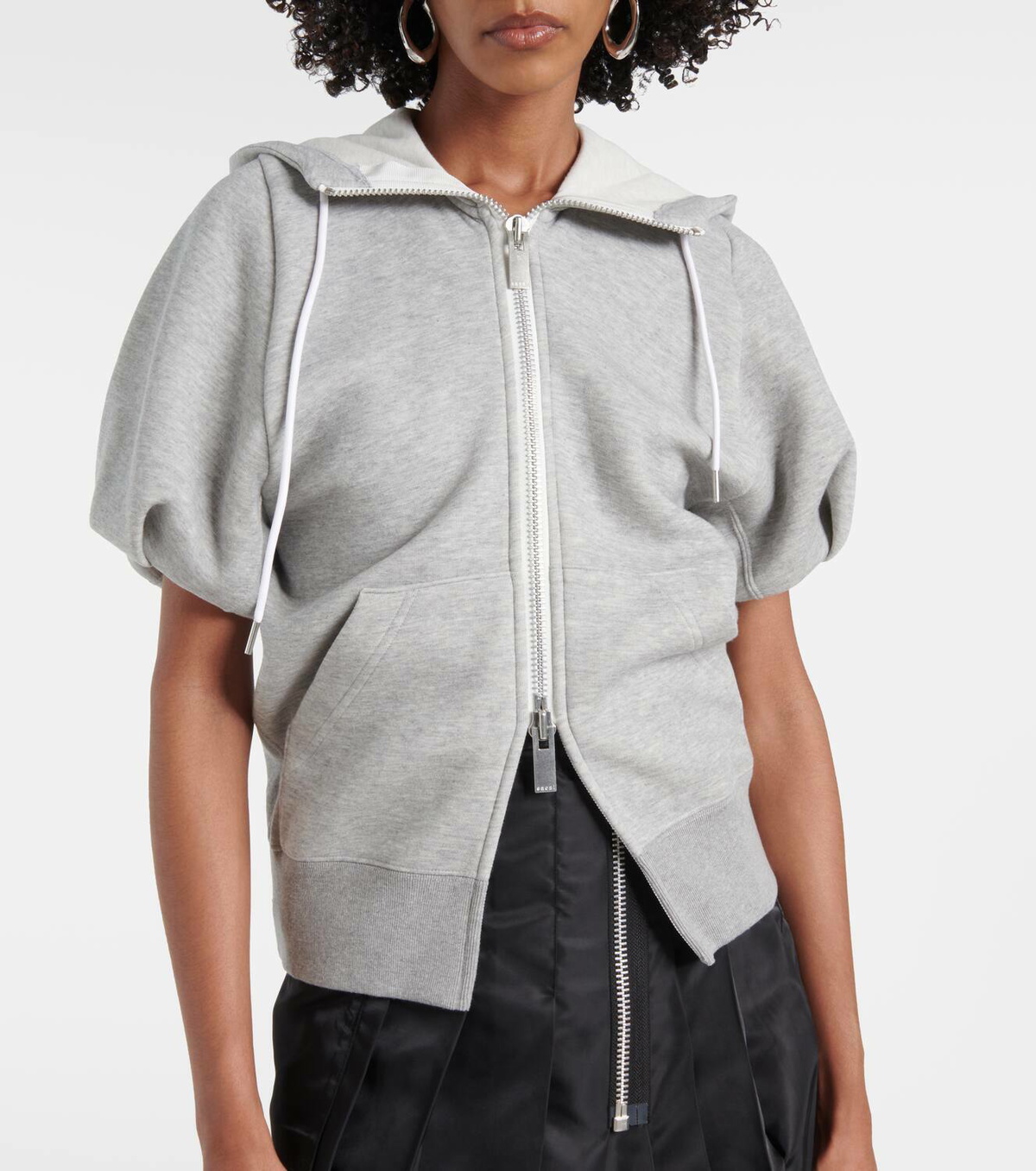 Sacai Sponge jersey zip-up hoodie Sacai