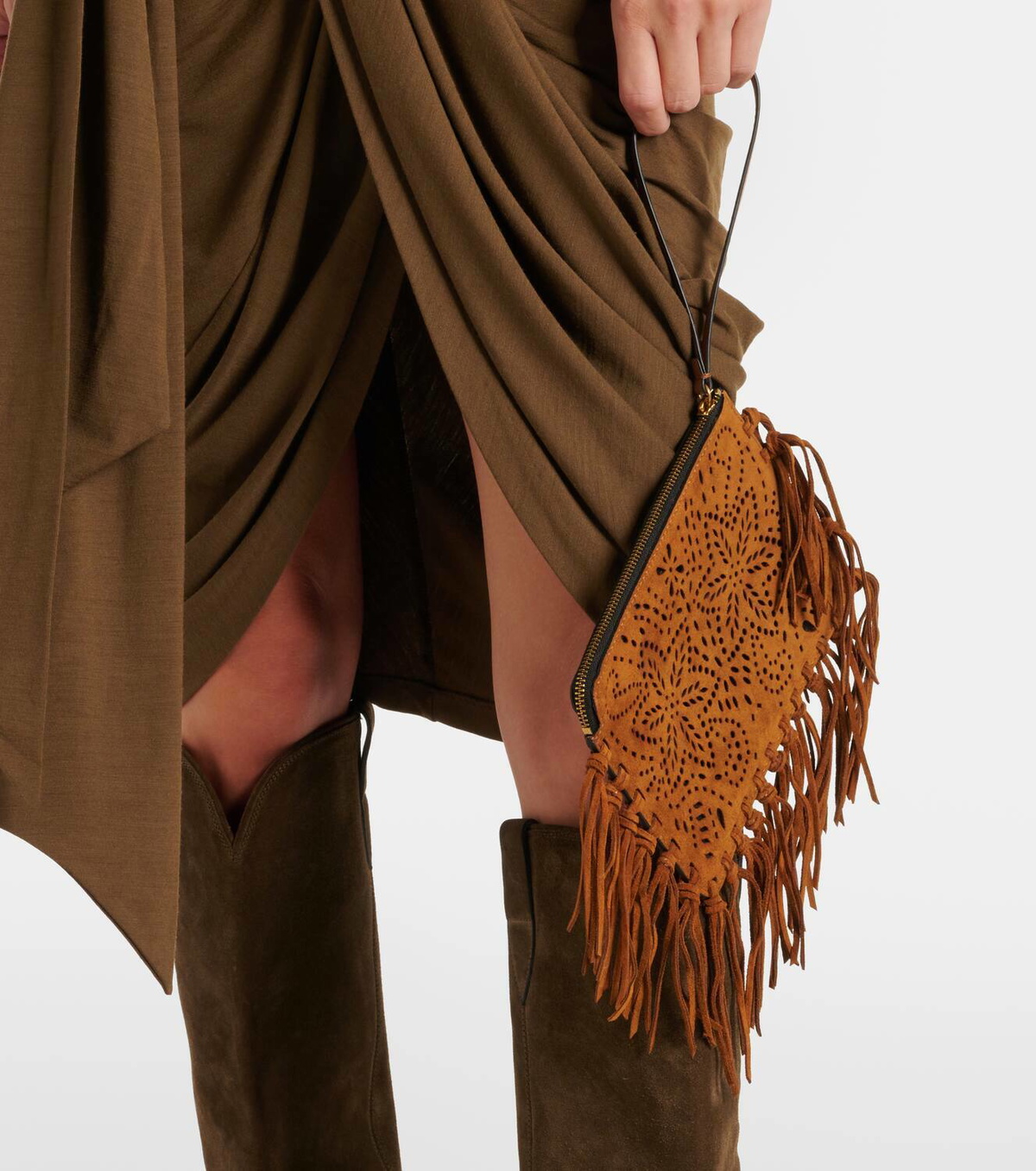 Isabel Marant Fringed suede clutch Isabel Marant