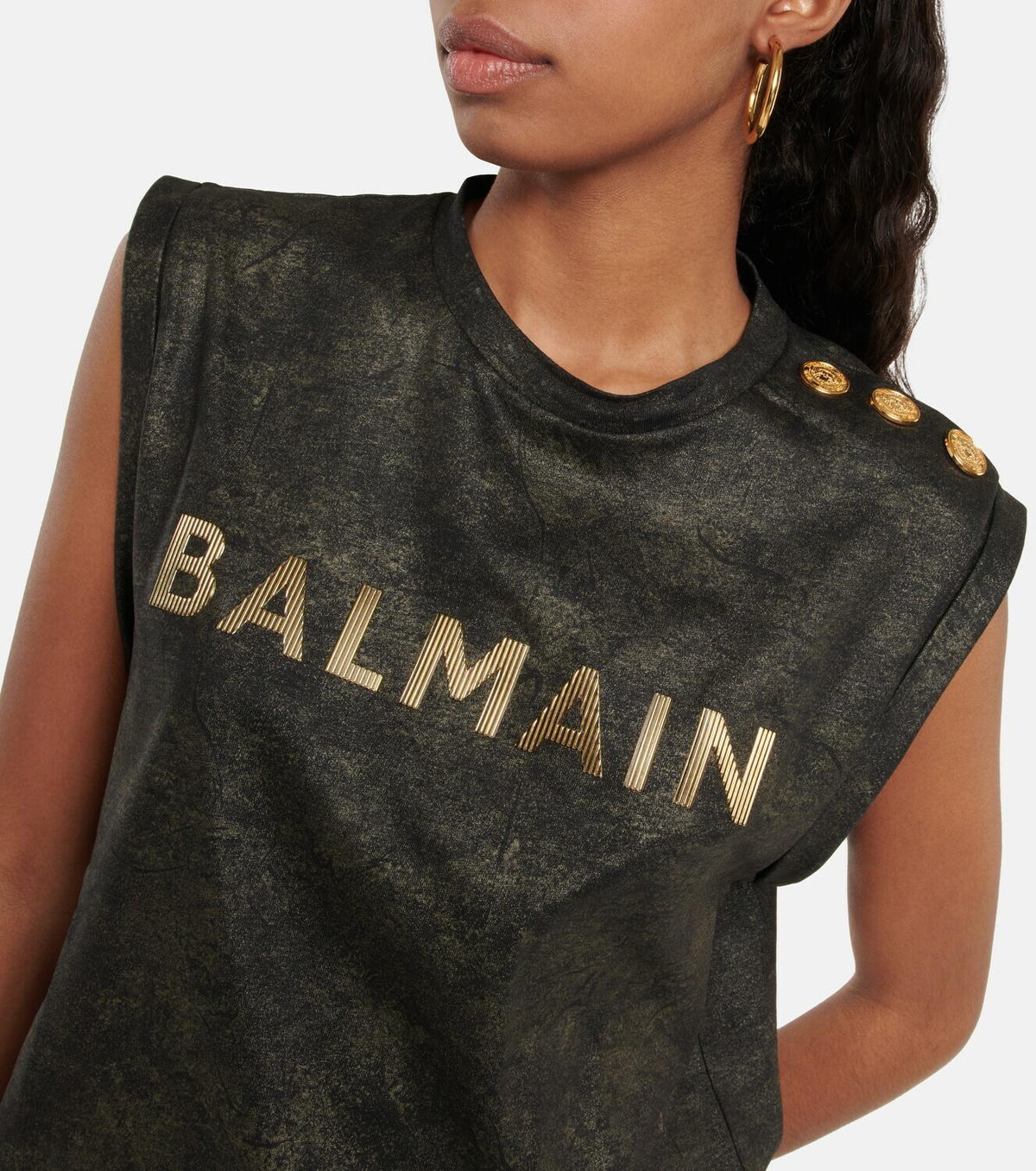 Balmain - Logo cotton jersey tank top Balmain