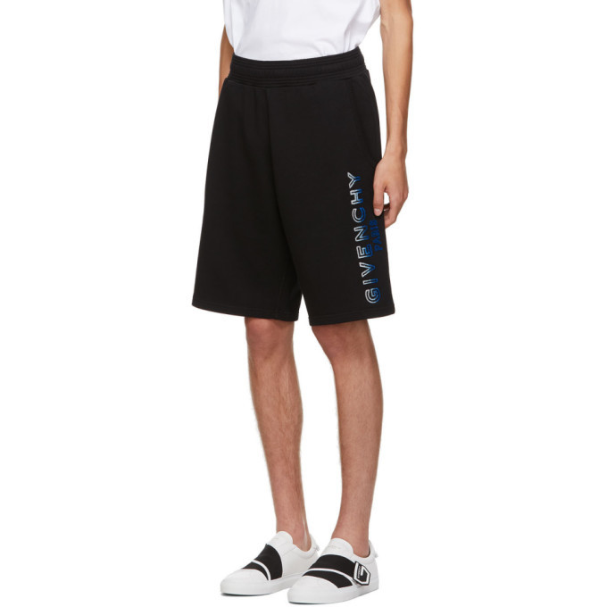 Givenchy Black Tufting Logo Shorts Givenchy
