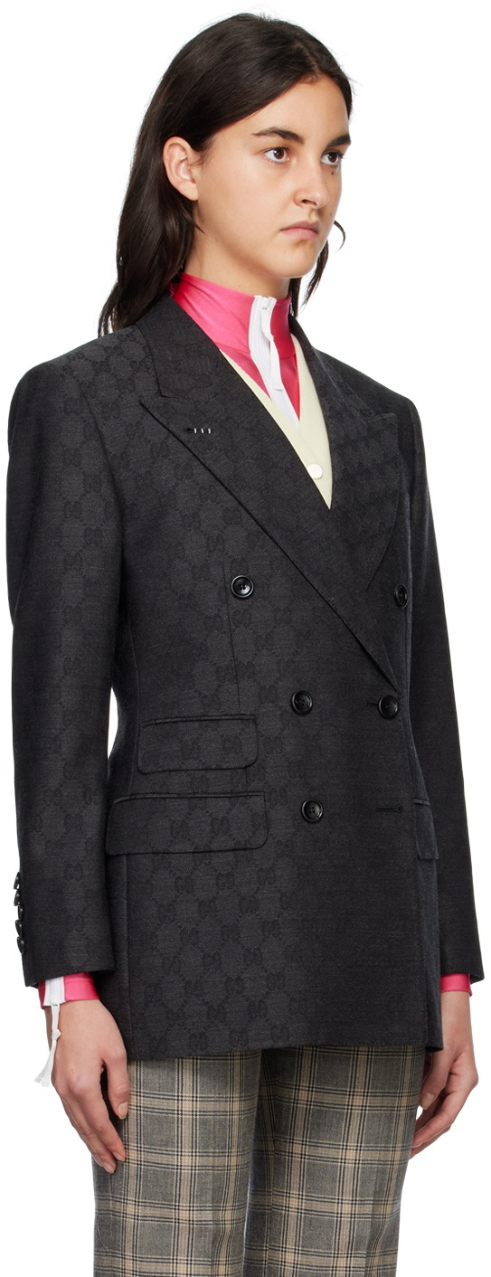 Gucci Gray GG Jacquard Blazer Gucci