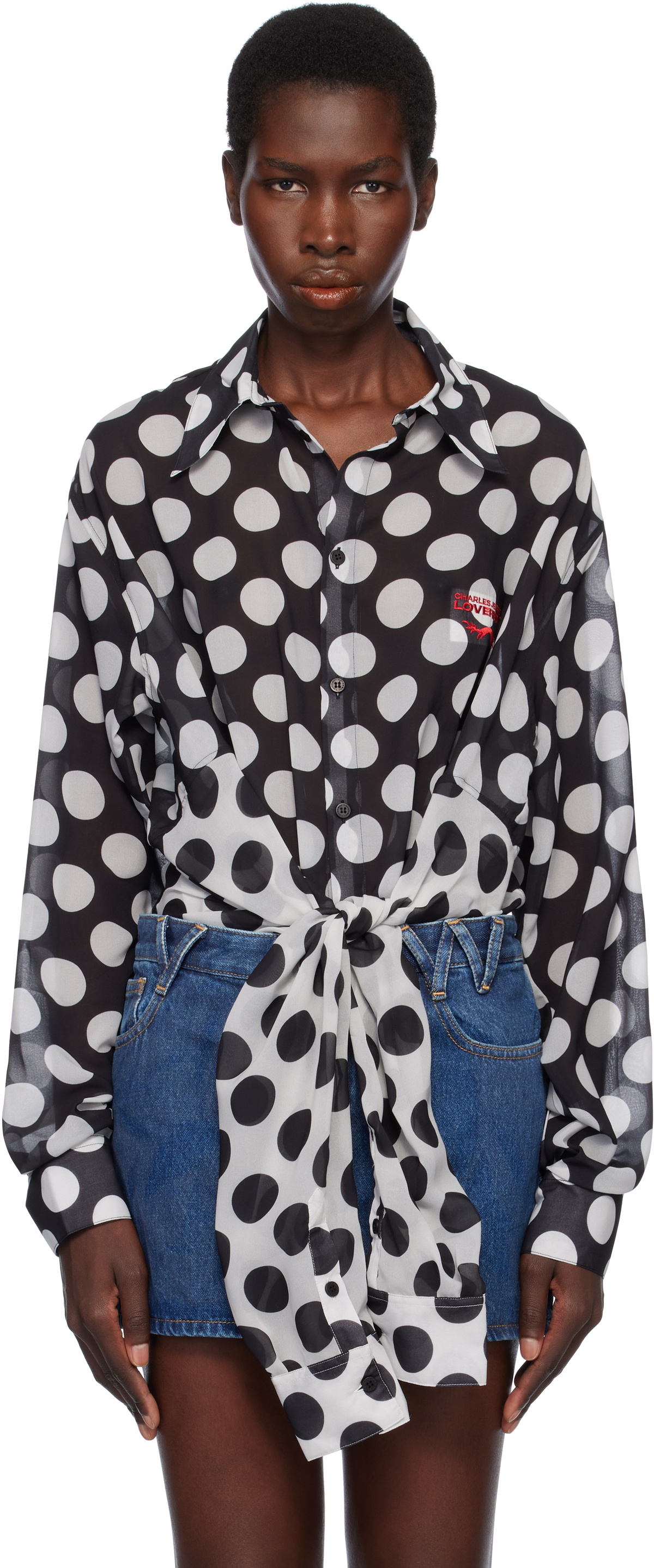 Charles Jeffrey LOVERBOY Black & White Hug Blouse Charles Jeffrey Loverboy