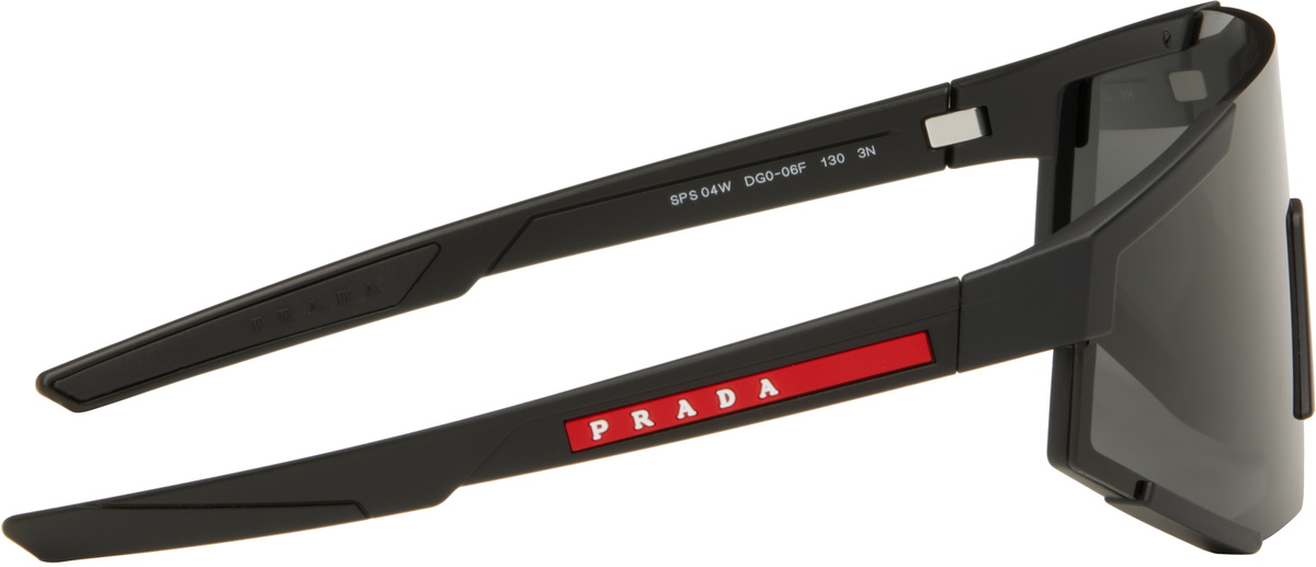 Prada Eyewear Black 'Prada' Linea Rossa Impavid Sunglasses Prada