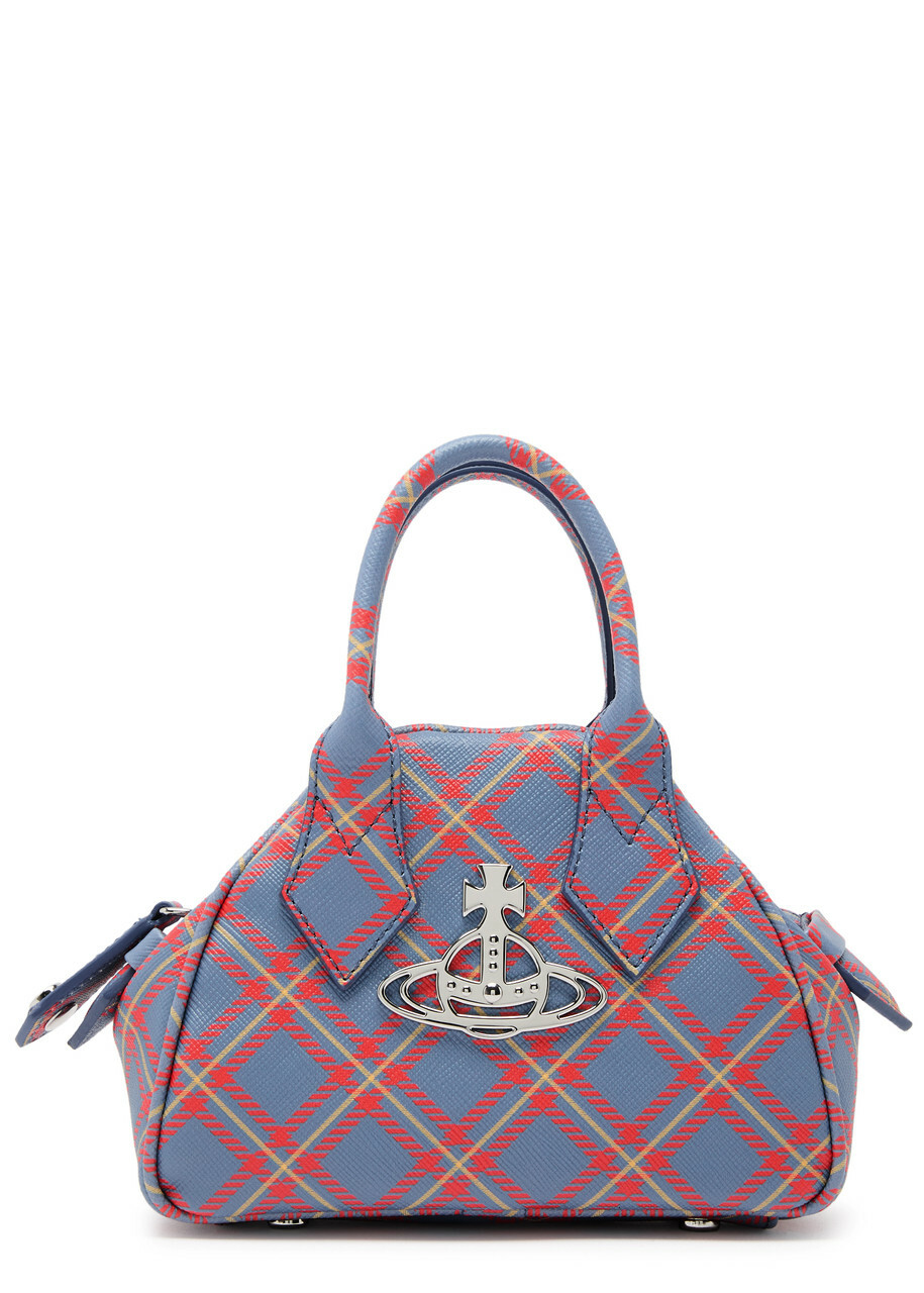 Vivienne Westwood Yasmine Mini Tartan Leather top Handle bag - Blue - One Size Vivienne Westwood