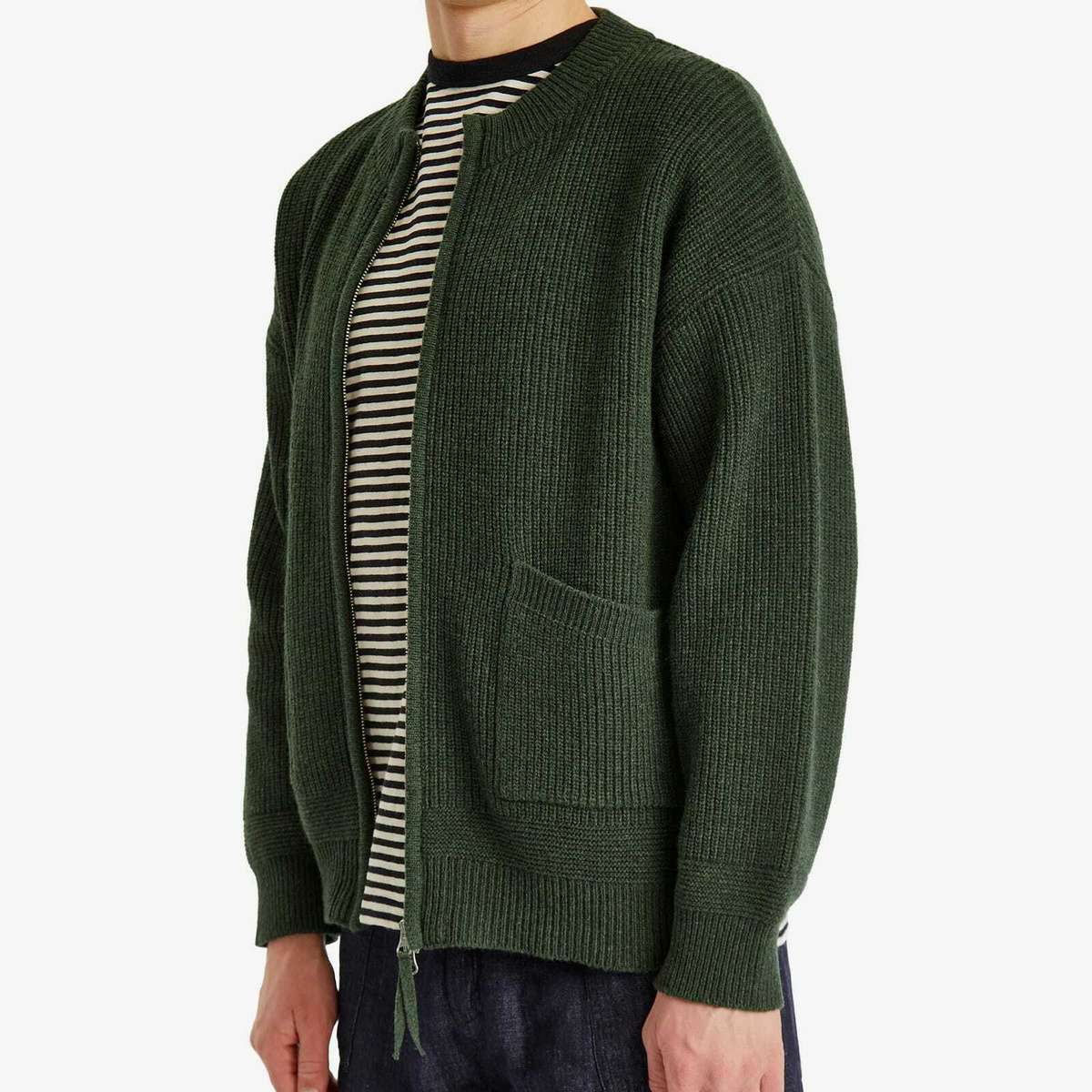 FrizmWORKS Men's Deck Zip Up Cardigan in Forest Green FrizmWORKS