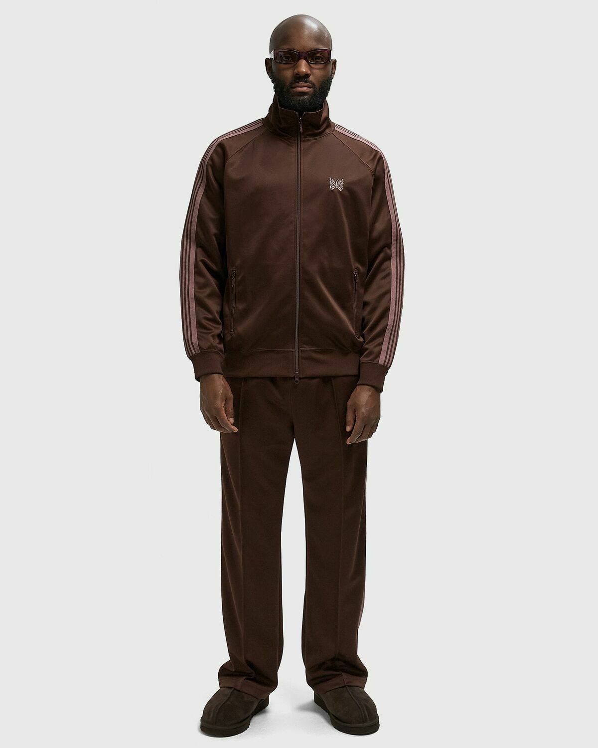 Needles Track Jacket - Poly Smooth Brown Men Needles