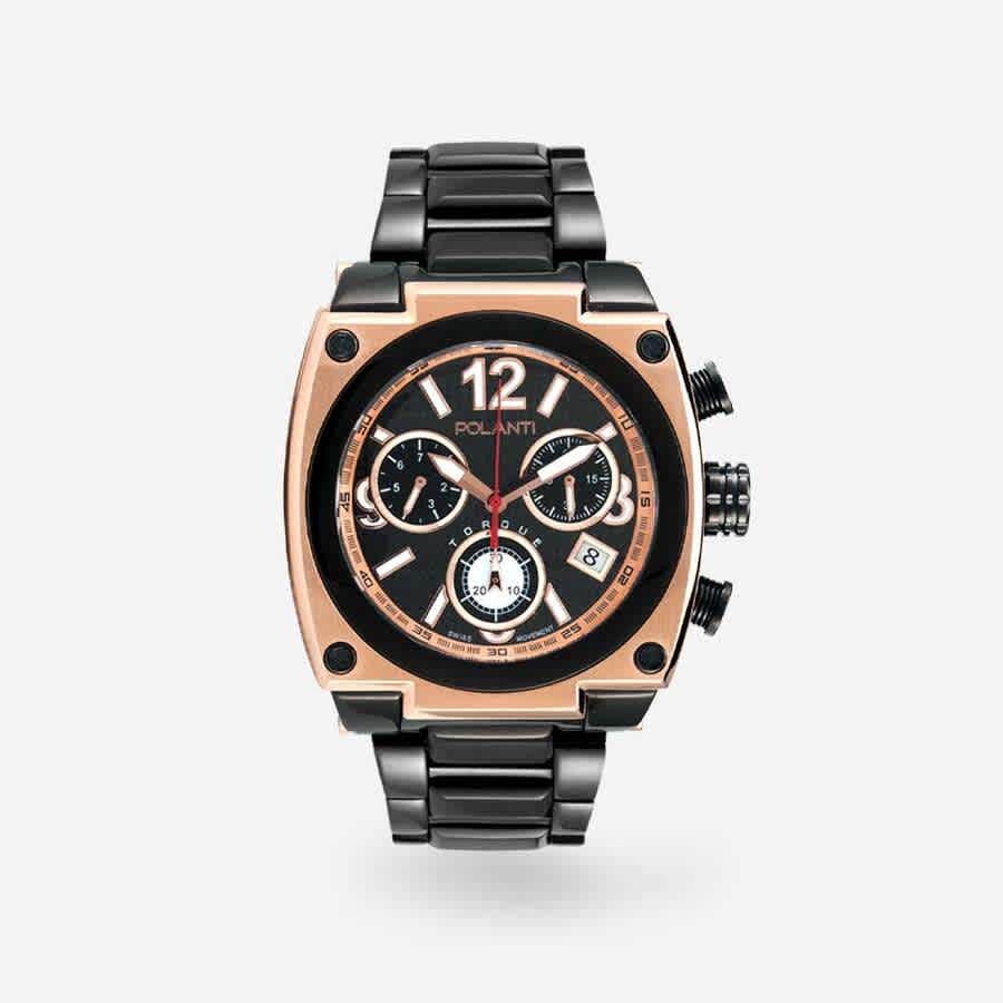 Polanti Torque Ii Chrono Chronograph Black Dial Mens Watch PLT2003-RGBK ...