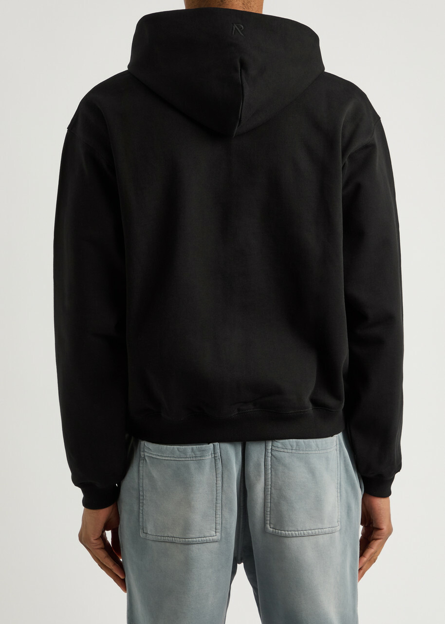Represent Initial Hooded Cotton Sweatshirt Black Represent