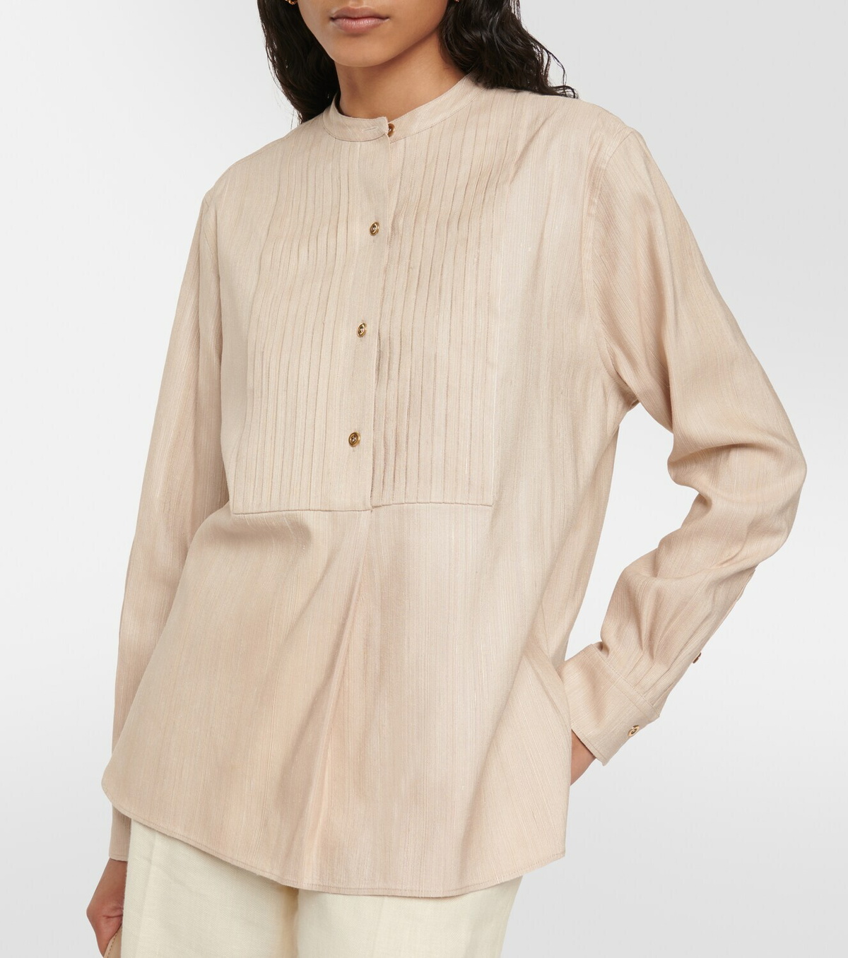 Loro Piana Pleated silk blouse Loro Piana