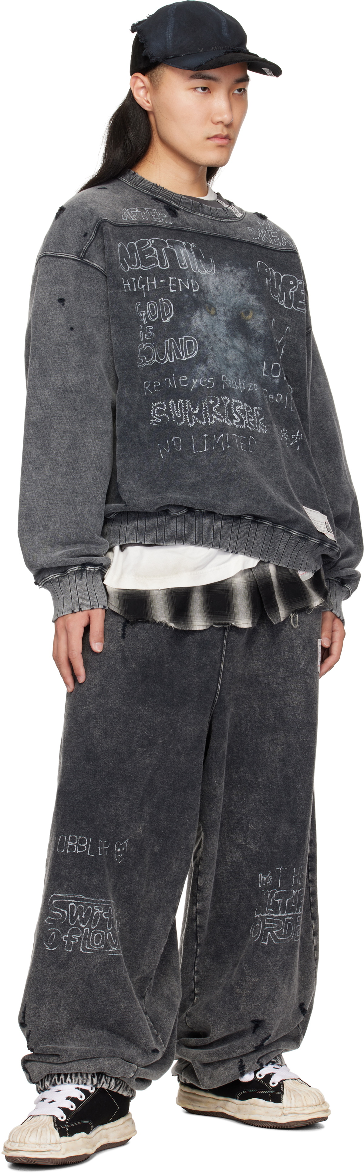 Maison MIHARA YASUHIRO Gray Distressed Sweatpants Maison MIHARA YASUHIRO