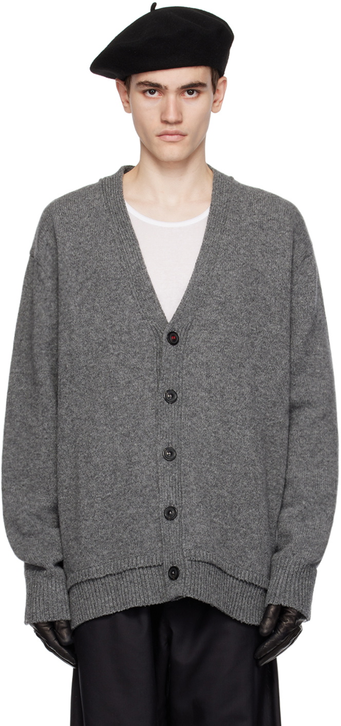 Maison Margiela Gray Elbow Patch Cardigan Maison Margiela
