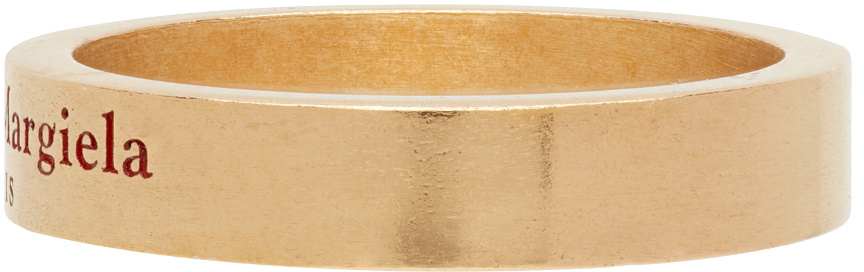 Maison Margiela Gold Logo Band Ring Maison Margiela
