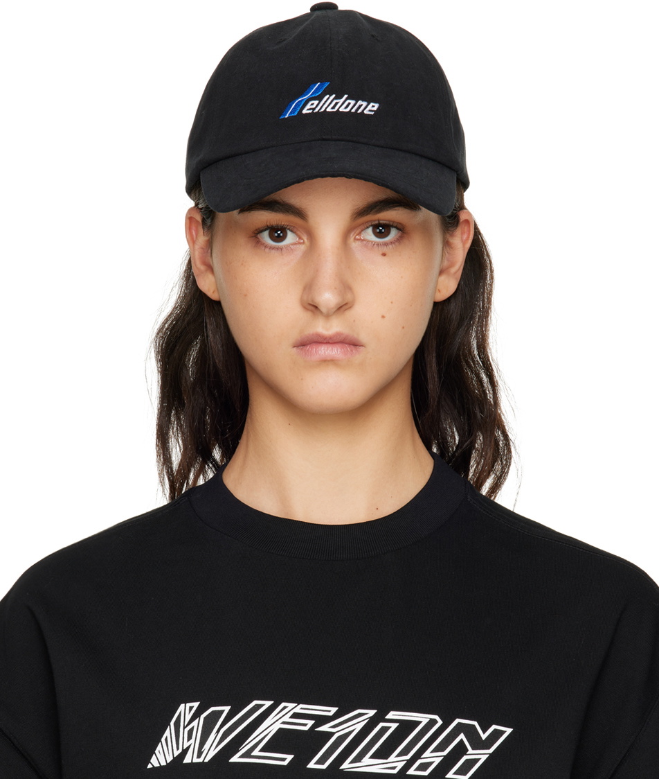 We11done Black Embroidered Logo Cap We11done