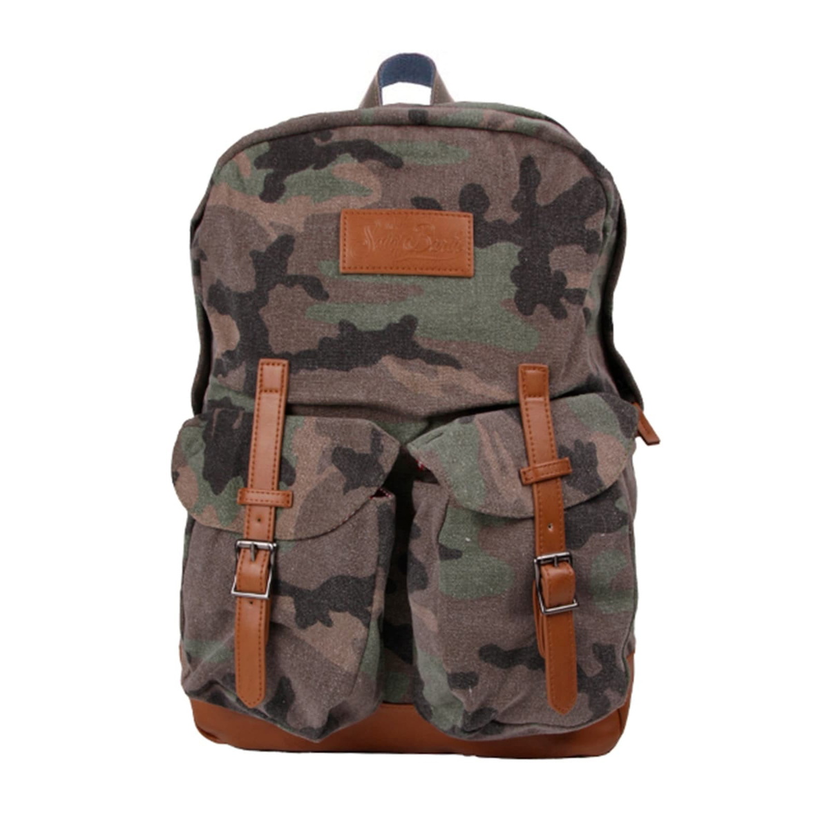 MC2 Saint Barth Military Green Camouflage Canvas Backpack MC2 Saint Barth